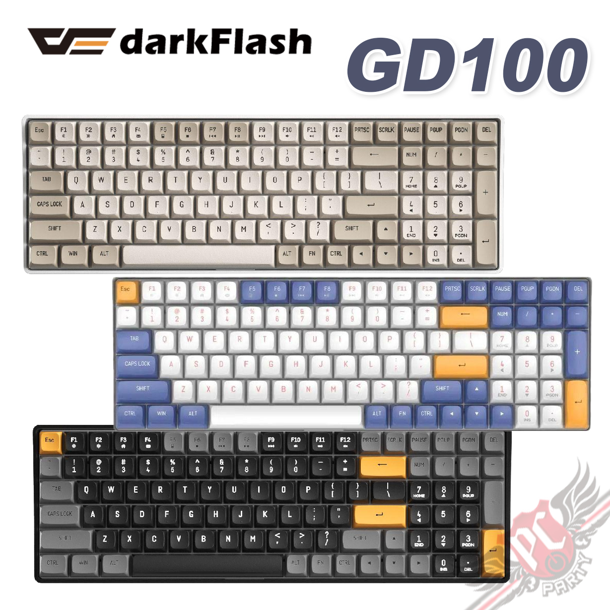 PC PARTY 大飛 darkFlash GD100 雙模機械鍵盤 有線/2.4GHz