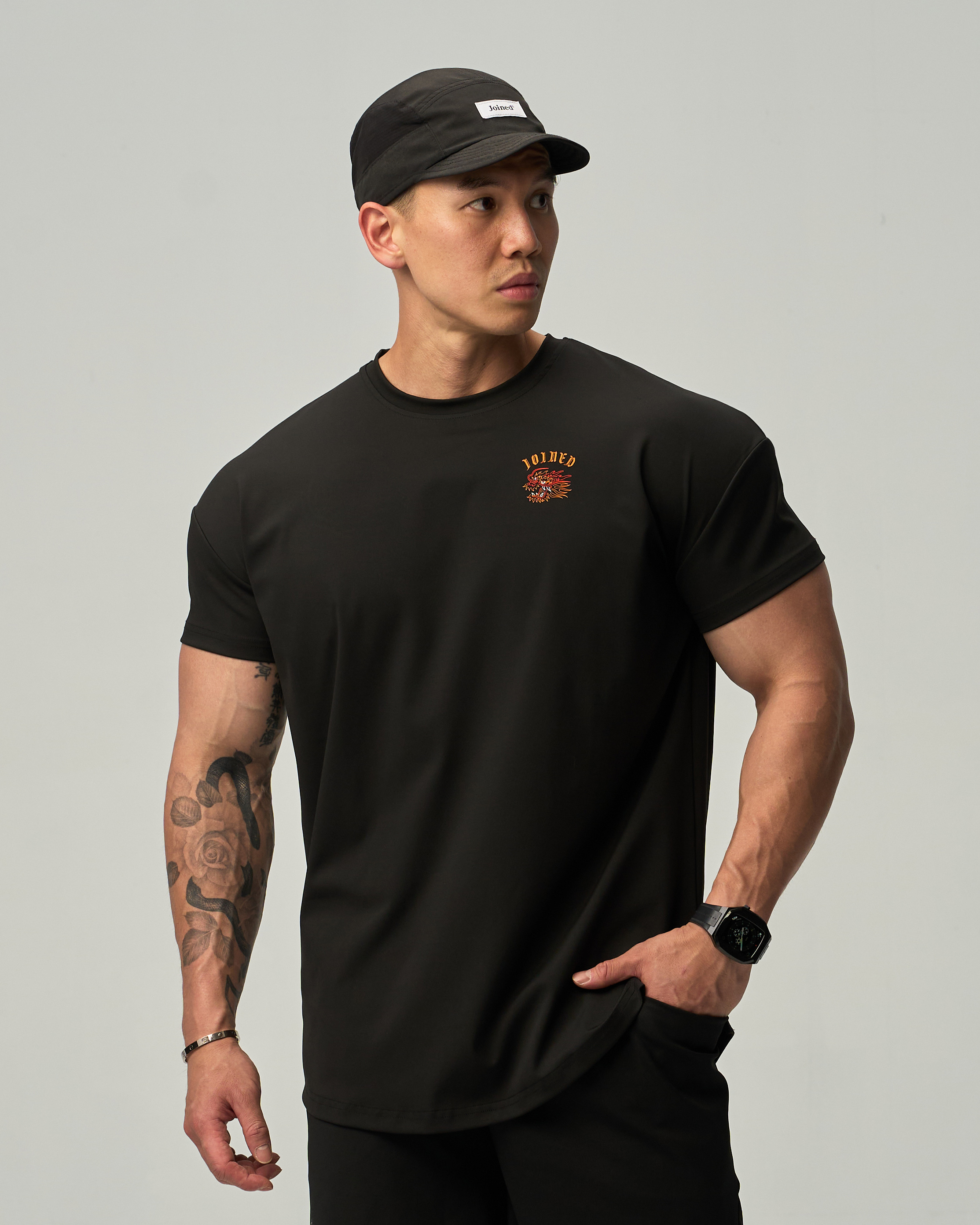 Joined® Dragon Adapt Drop Shoulder Muscle Tee - Gray