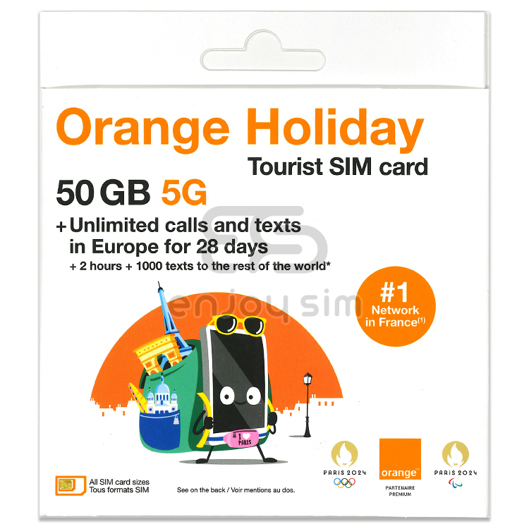 Orange -【50GB / 28日】歐洲 40+國家地區 5G/4G/3G 上網卡數據卡電話卡SIM咭