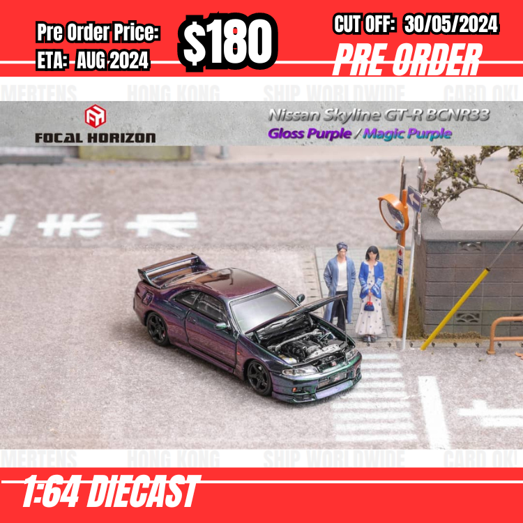 PO-$180 * FH * 1:64 Nissan Skyline GTR R33 Magic Pur...