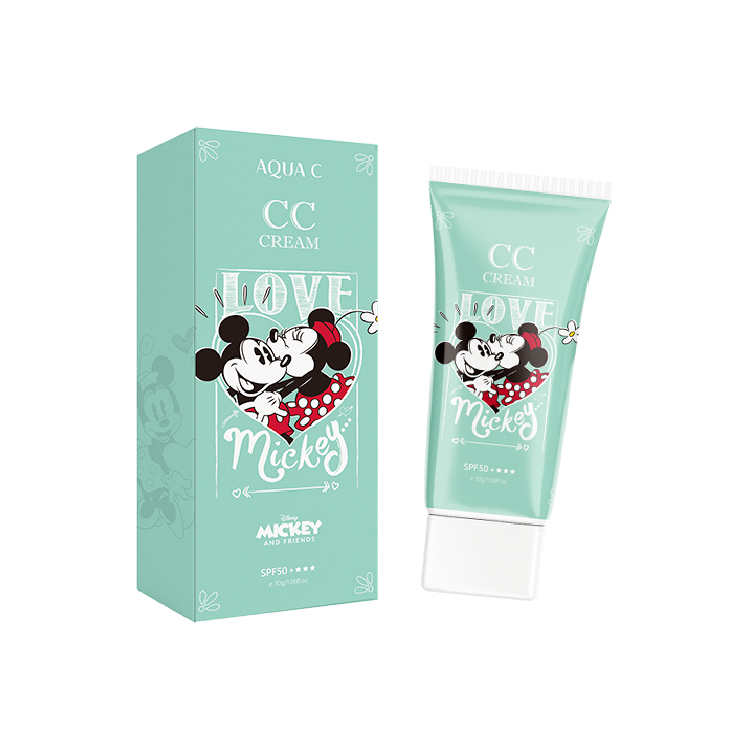 【迪士尼米奇米妮系列】鑽白CC素顏防曬霜 30g | AQUA C. 花漾皙