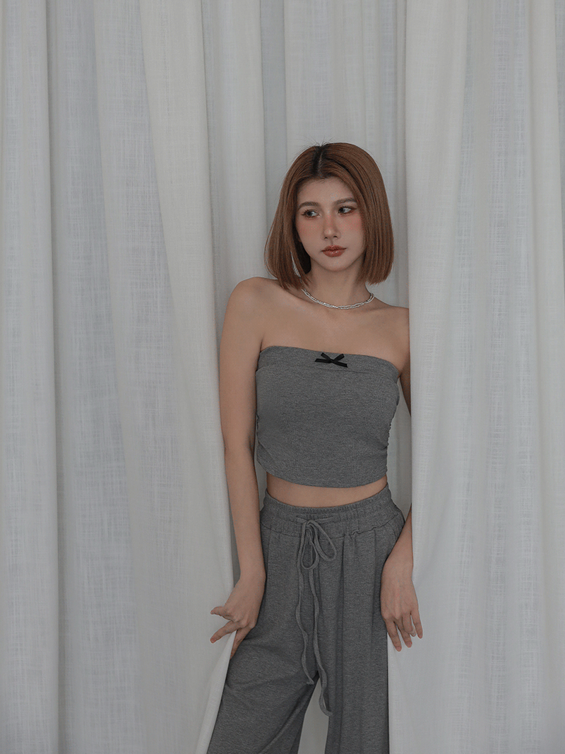 MANDO-快樂就是買到喜歡的衣服；平口BraTop+寬褲 兩色-想擁有快樂，就是這麼簡單🤗