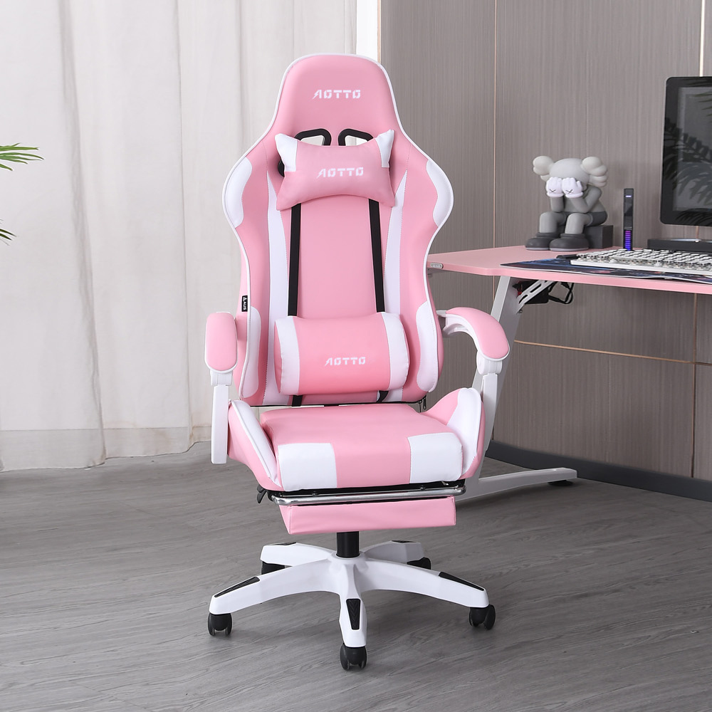 【AOTTO】自由調節升降可後躺擱腳電競椅(KOC-07)
