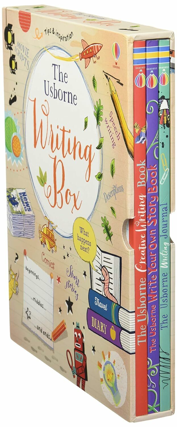 The Usborne Writing Box 3 Books Set Collection, Creativ