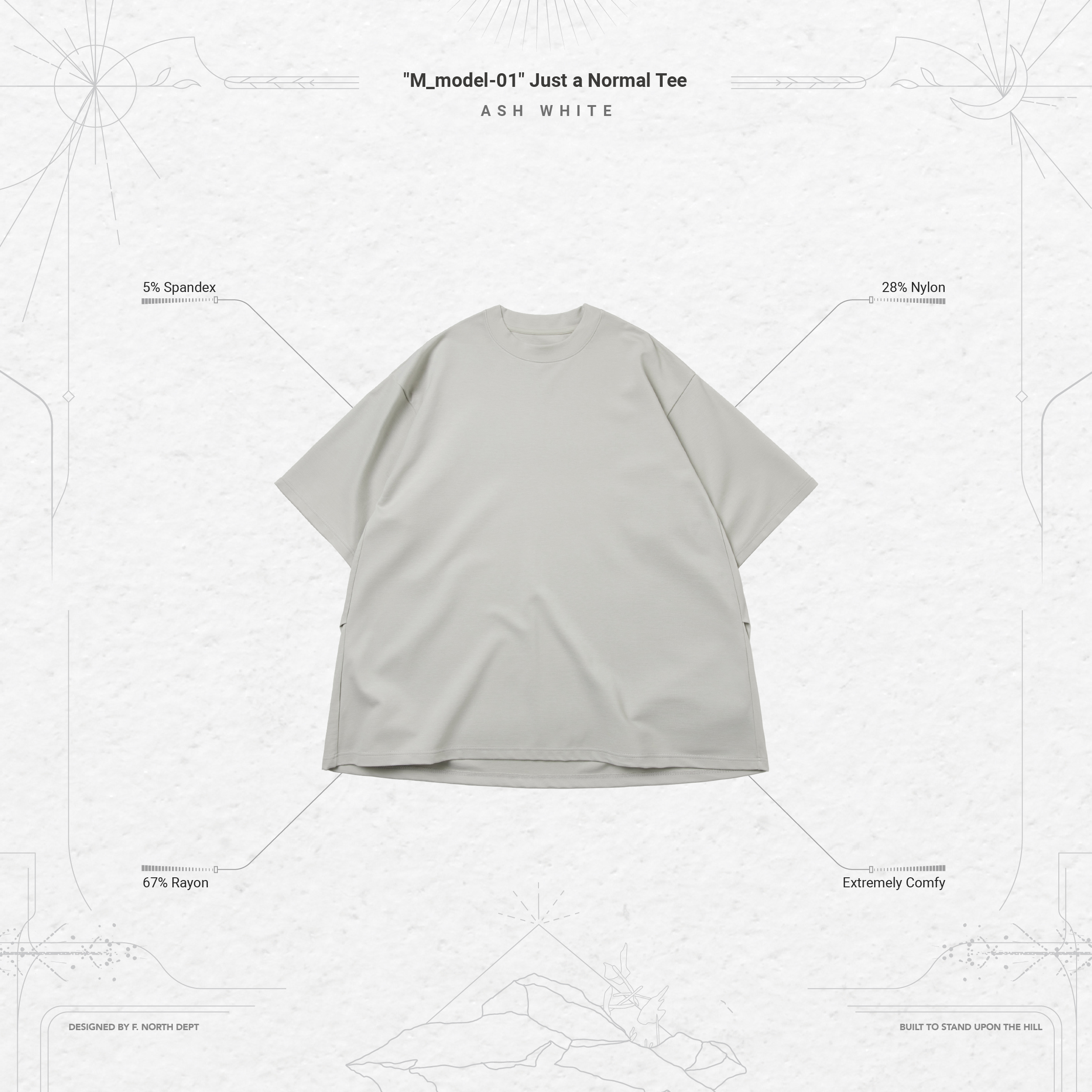 “M_model-01” Just a Normal Tee - Ash White
