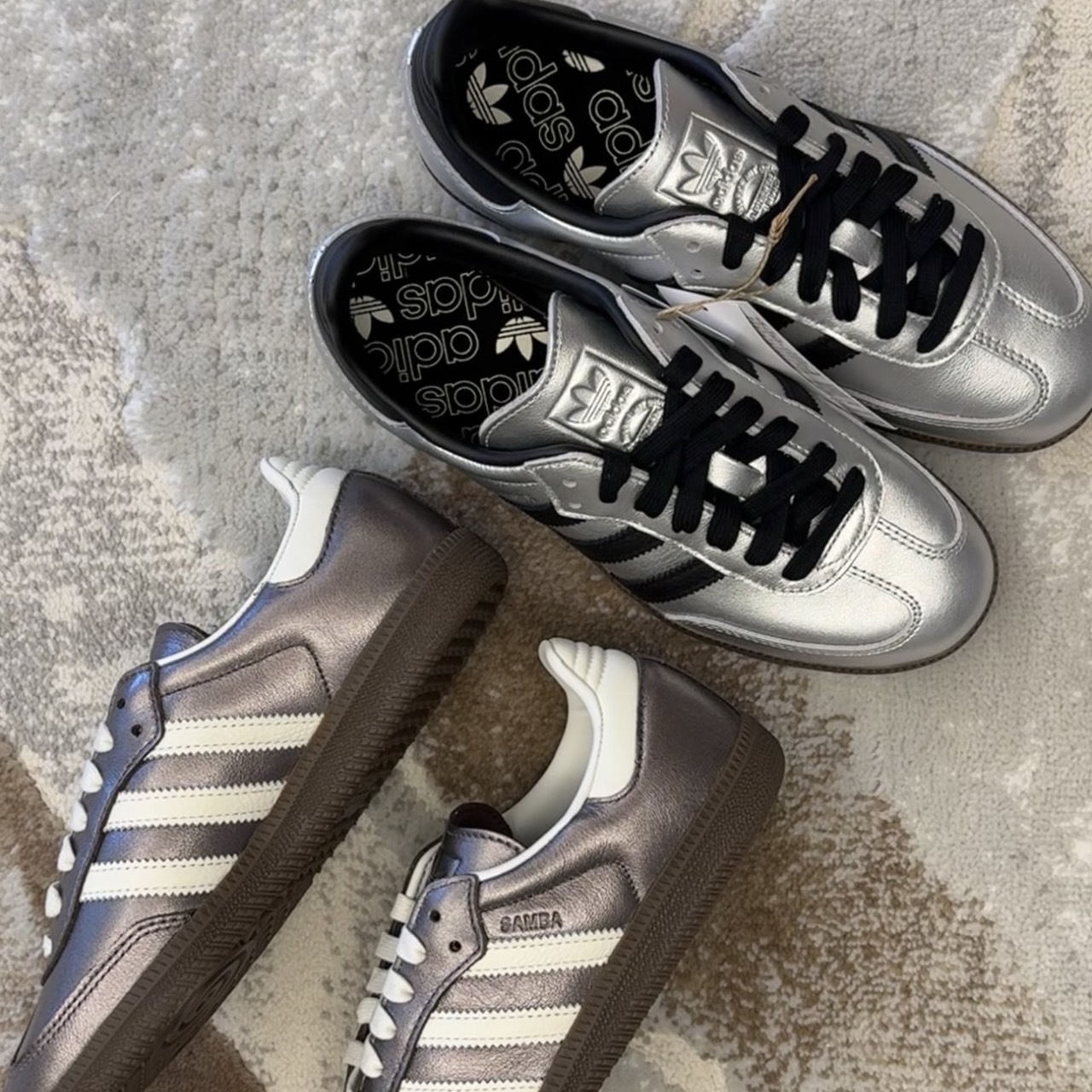 "代購“ Adidas Originals Samba OG 金屬皮革 銀黑 JI4218 暗紫 JI4219