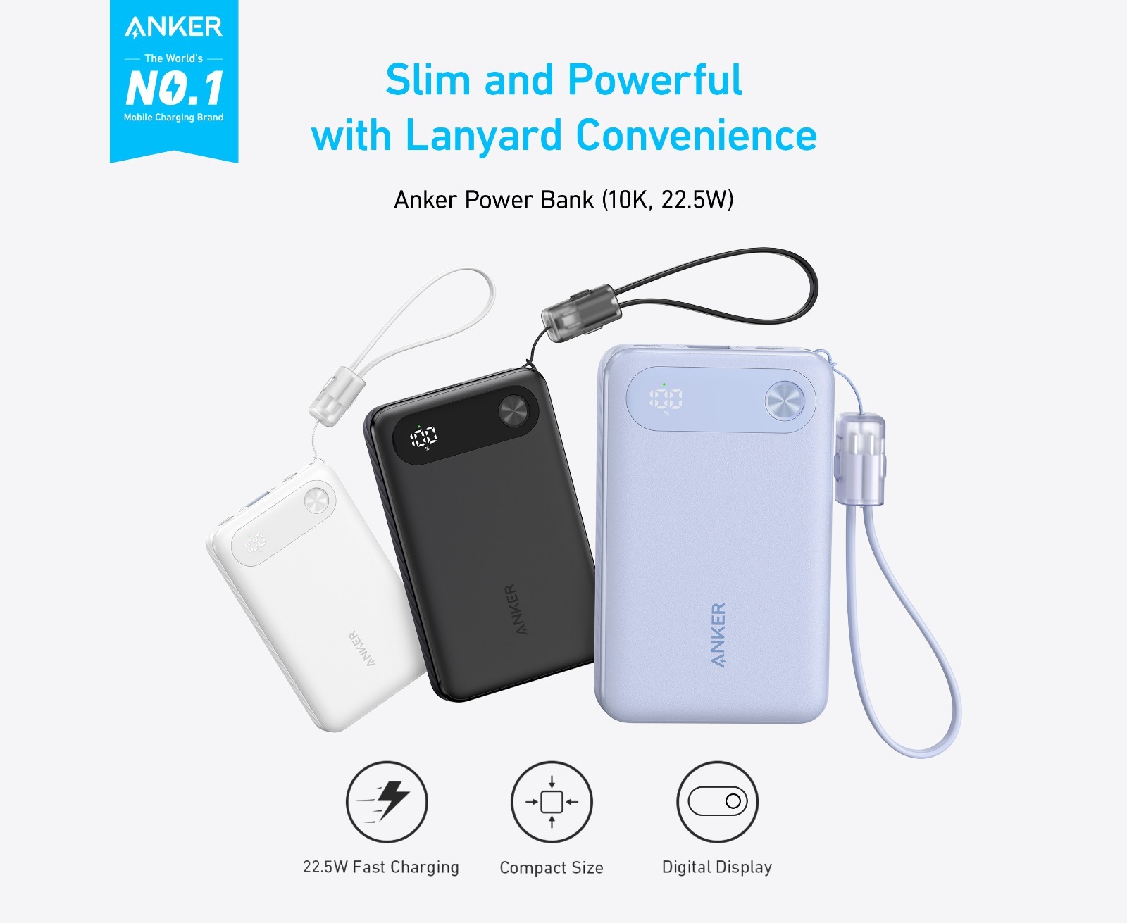 Anker Power Bank (10000mAh, 22.5W) 行動電源(A1257)