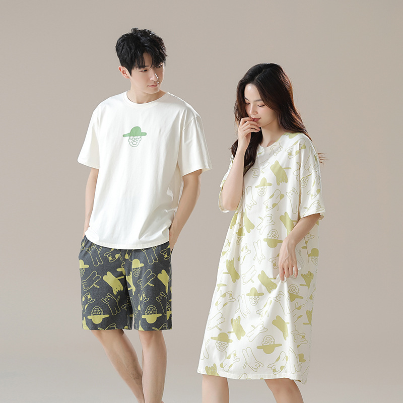 預售[JMSD64047] 夏季情侶休閒家居服套裝/睡裙(L-3XL) #YH18-JMS
