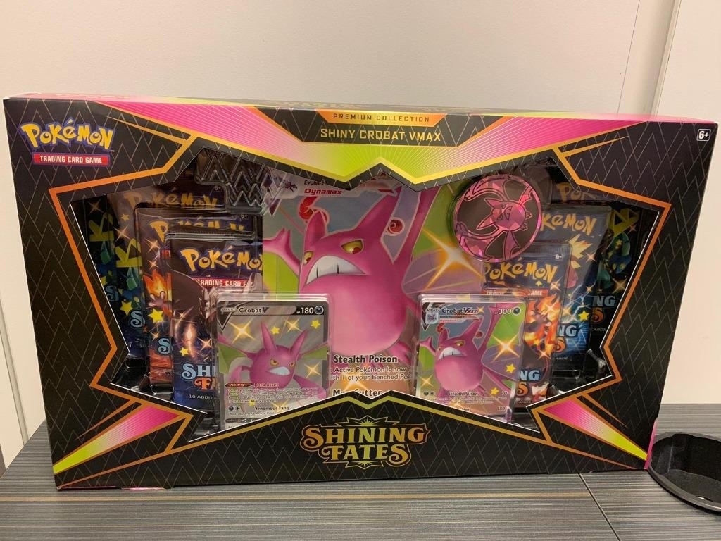 Pokemon TCG Shining Fates Crobat VMAX Premium Collection Box NEW - 2 Boxes
