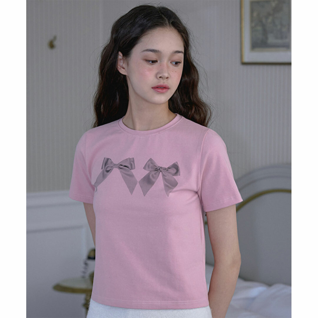 【Rose Frantz】【網店限定】Twin Ribbon T-shirt [Pink]