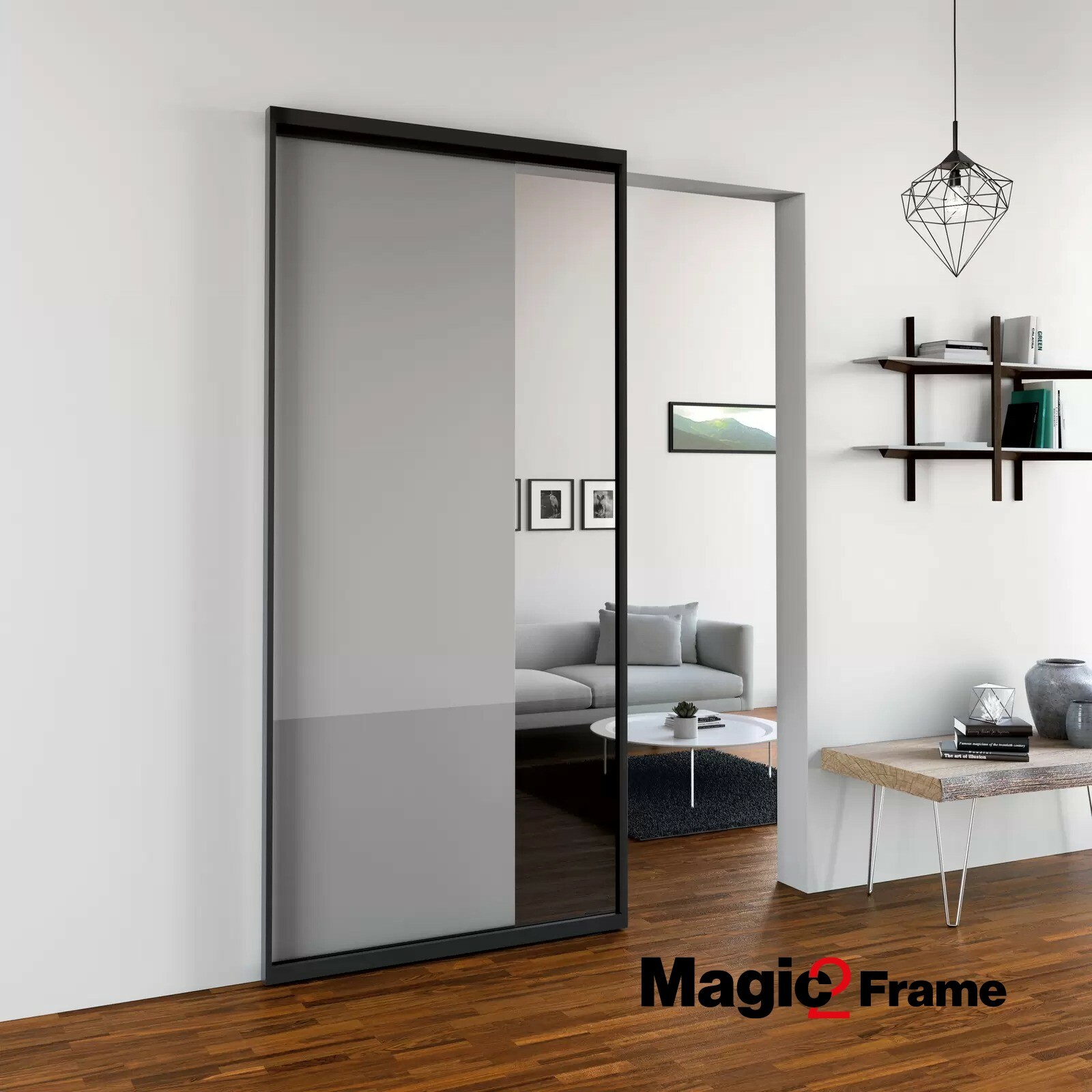 Magic2 Frame 玻璃趟門 | 油壓緩衝 ｜鋁趟門框 | 幽靈門｜廚房趟門系統 - 東泰裝飾材料