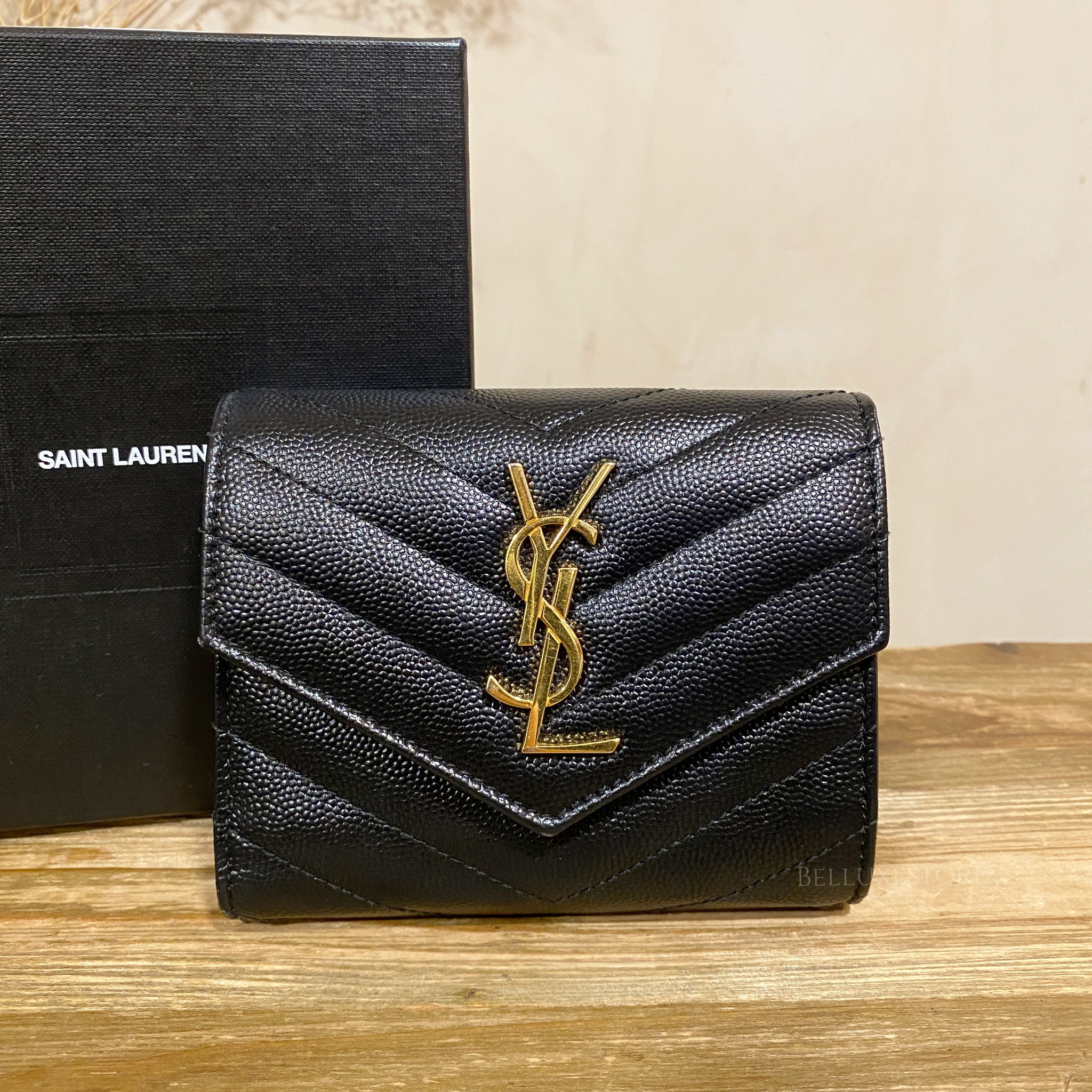 [Pre-owned] YSL wallet black