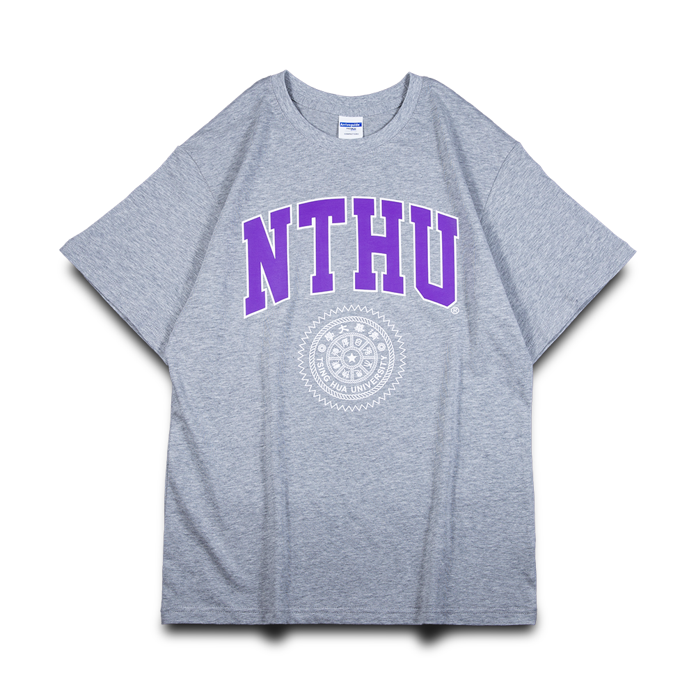 𝐍𝐄𝐖 - 清華大學 NTHU 美式校徽 T-Shirt (灰色)