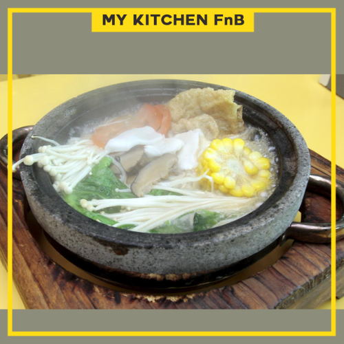 [MY KITCHEN] Sauna Mee Stone Bowl With Cover And Stand