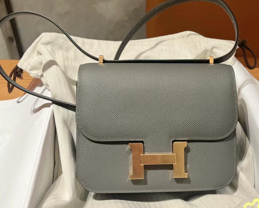 Hermes mini Constance grey gold