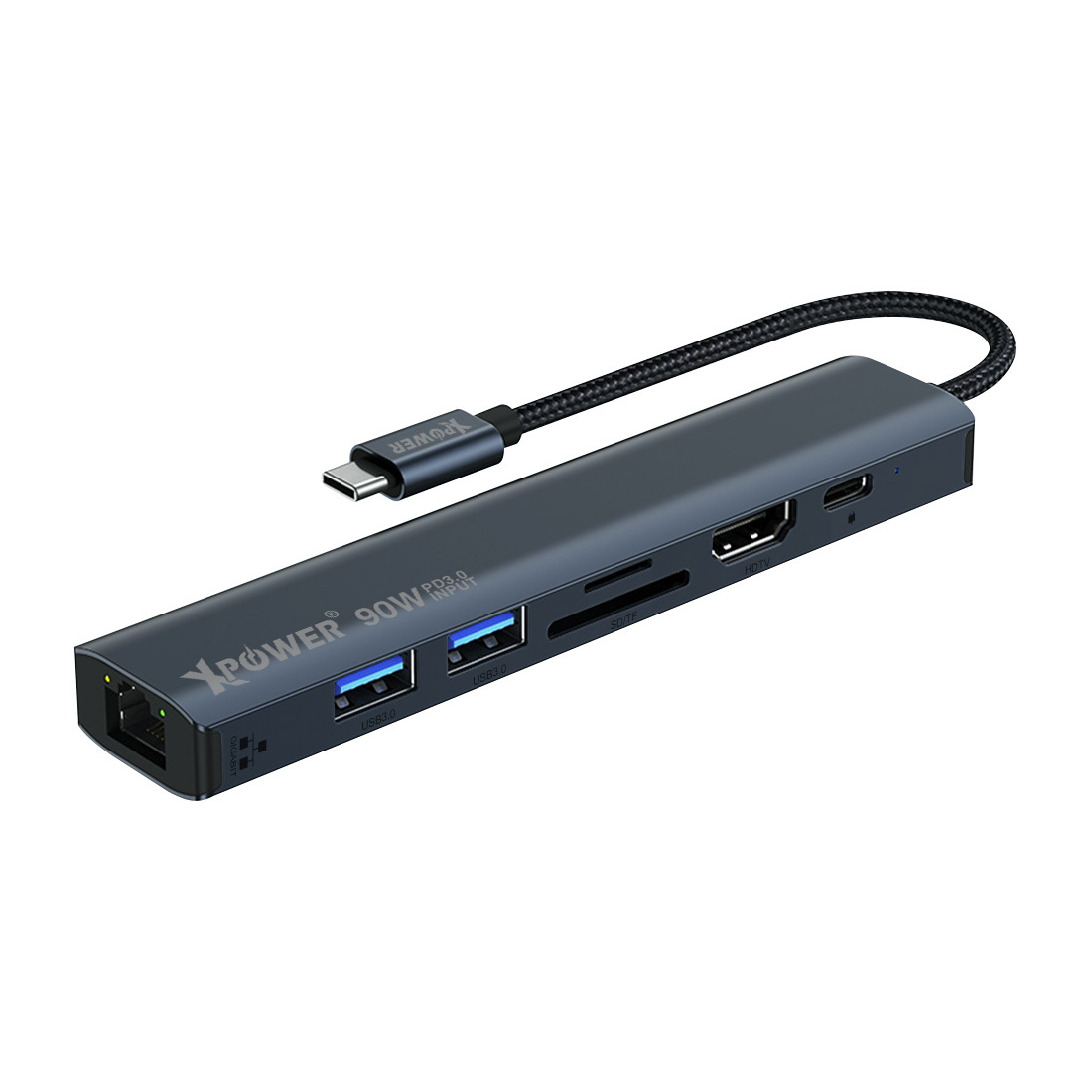 XPower HU74 7合1 90W PD鋁合金Type-C Hub