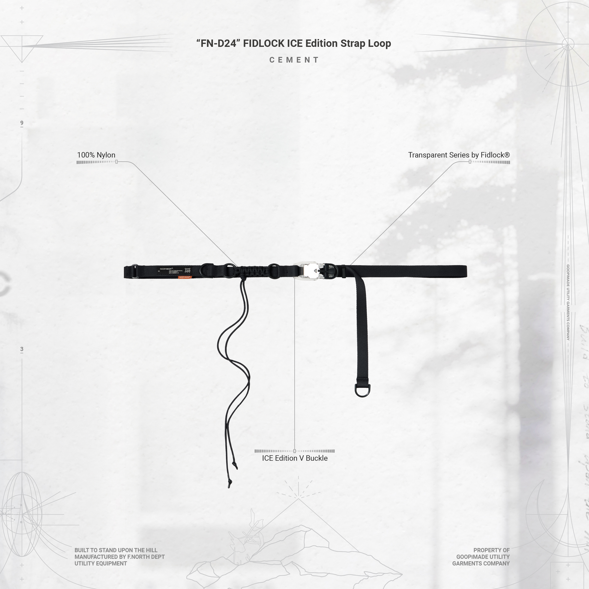 “FN-D24” FIDLOCK ICE Edition Strap Loop - Cement