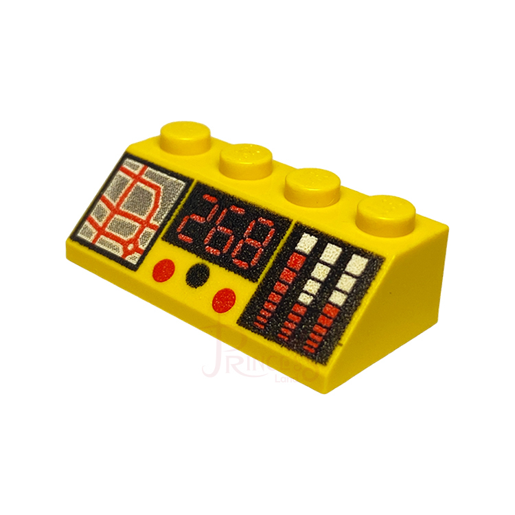 公主樂糕殿 LEGO 樂高 1999年 6435 CITY 坡度45 2x4 儀錶板 印刷 黃色 A370