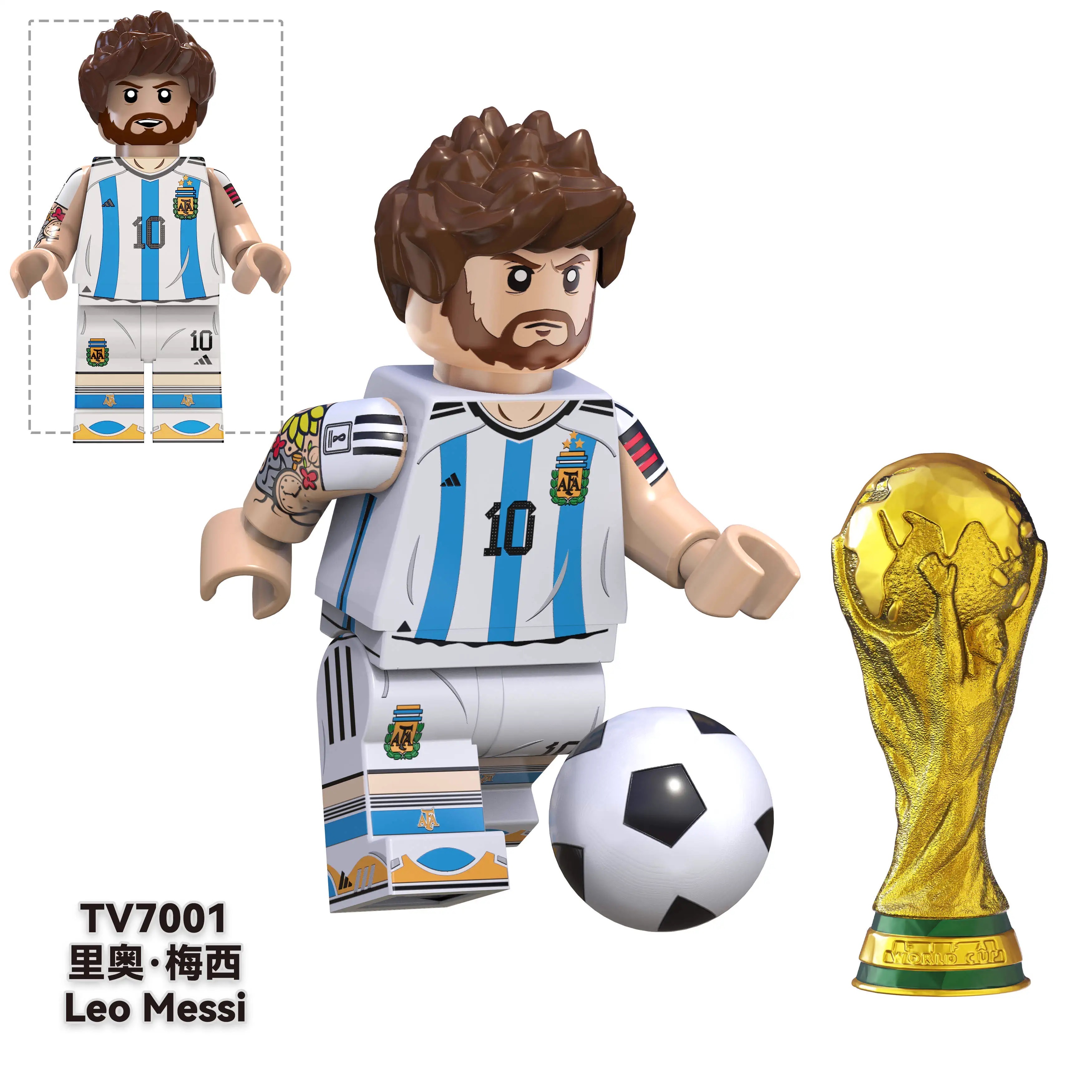 Leo Messi Soccer Series Minifigs fit Lego TV7001