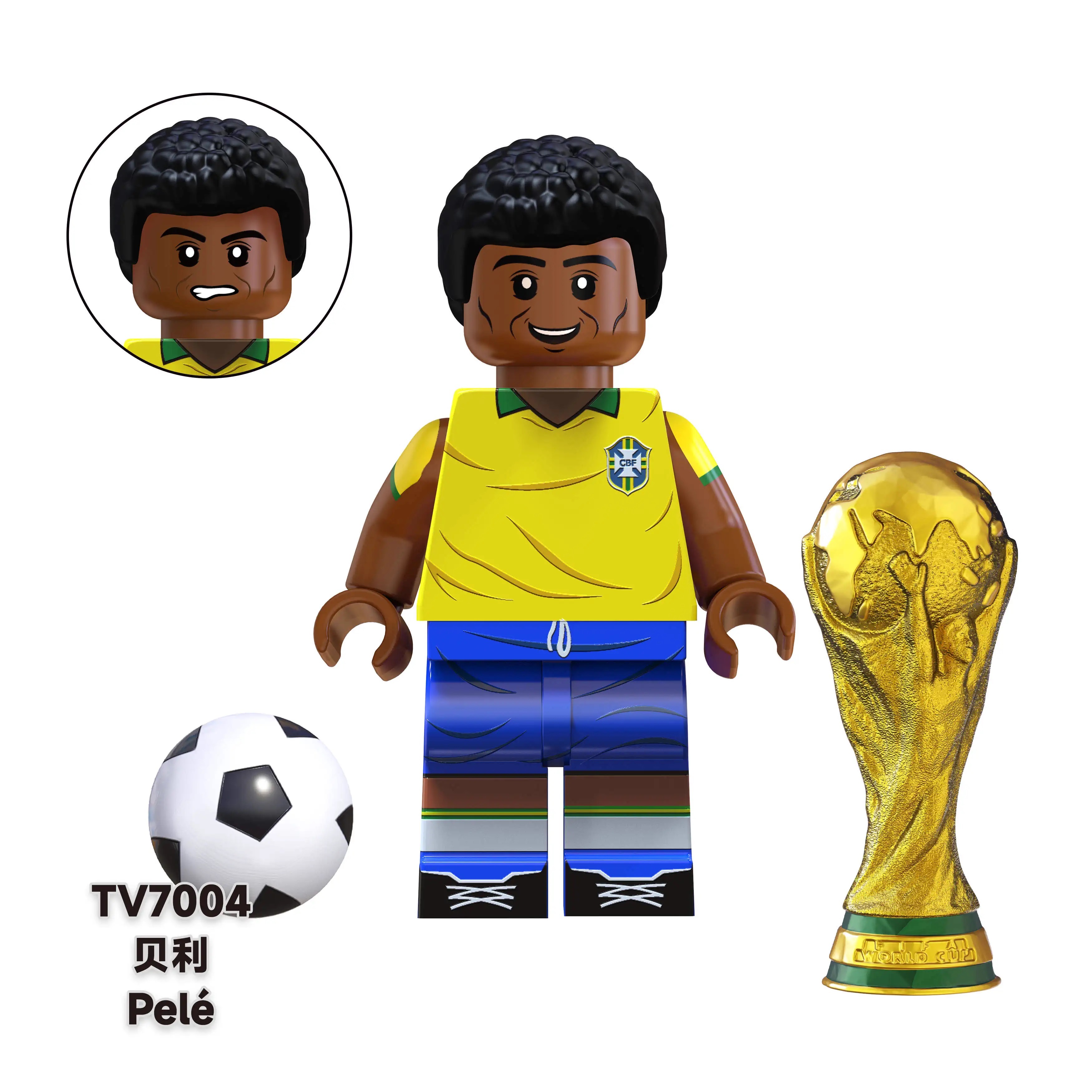 Pele Soccer Series Minifigs fit Lego TV7004