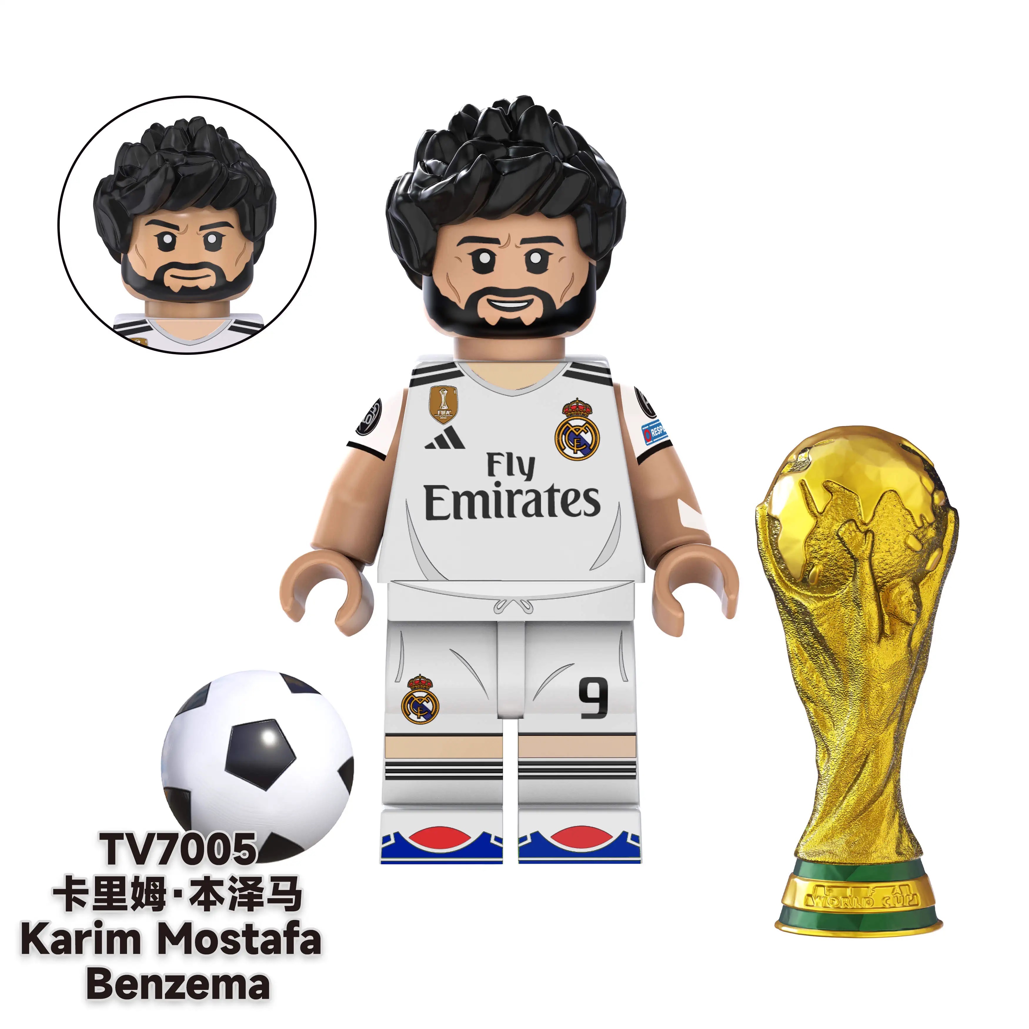 Karim Mostafa Benzema Soccer Series Minifigs fit Lego