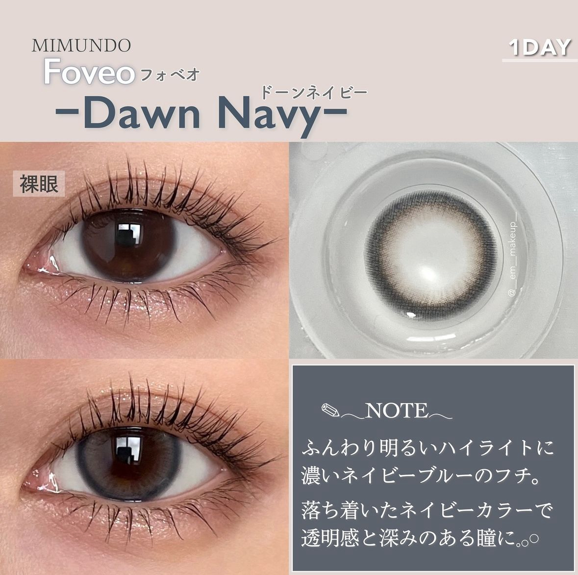 Mimundo Foveo 1Day Dawn Navy 10Pcs (日/Day)