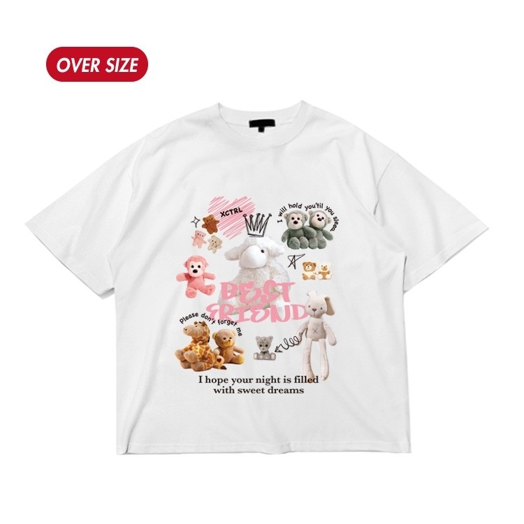 XCTRL 抱抱玩偶短T-白