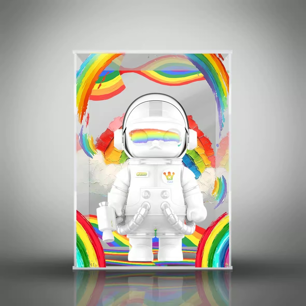 [AOWOBOX] MEGA SPACE MOLLY 400% 彩虹 展示盒