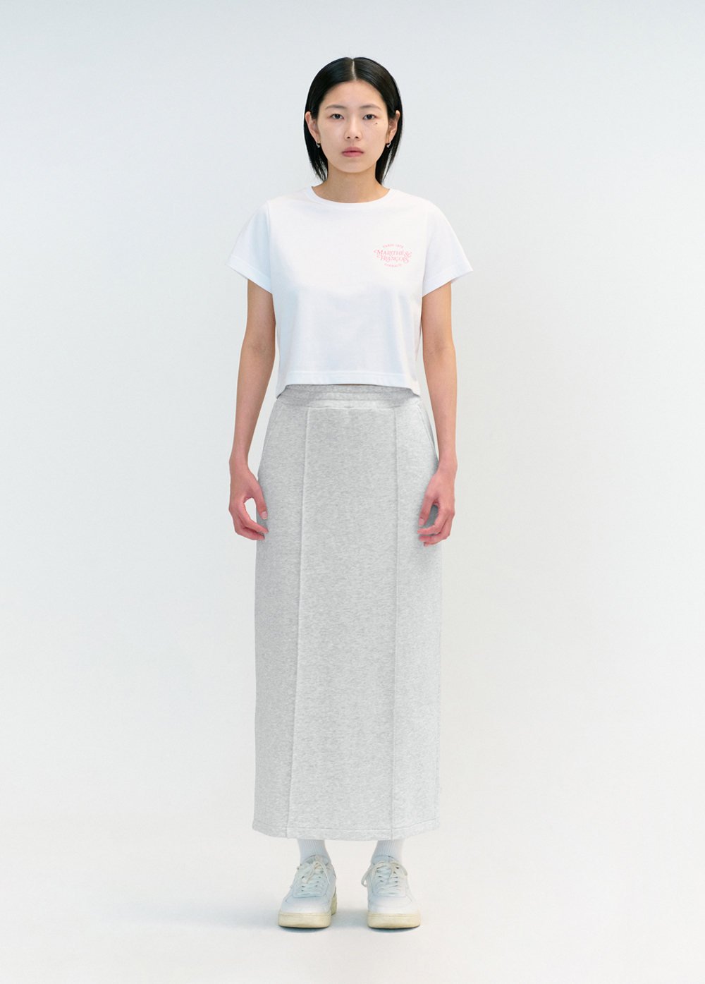 Marithe Francois Girbaud W CIRCLE LOGO SWEAT SKIRT ligh