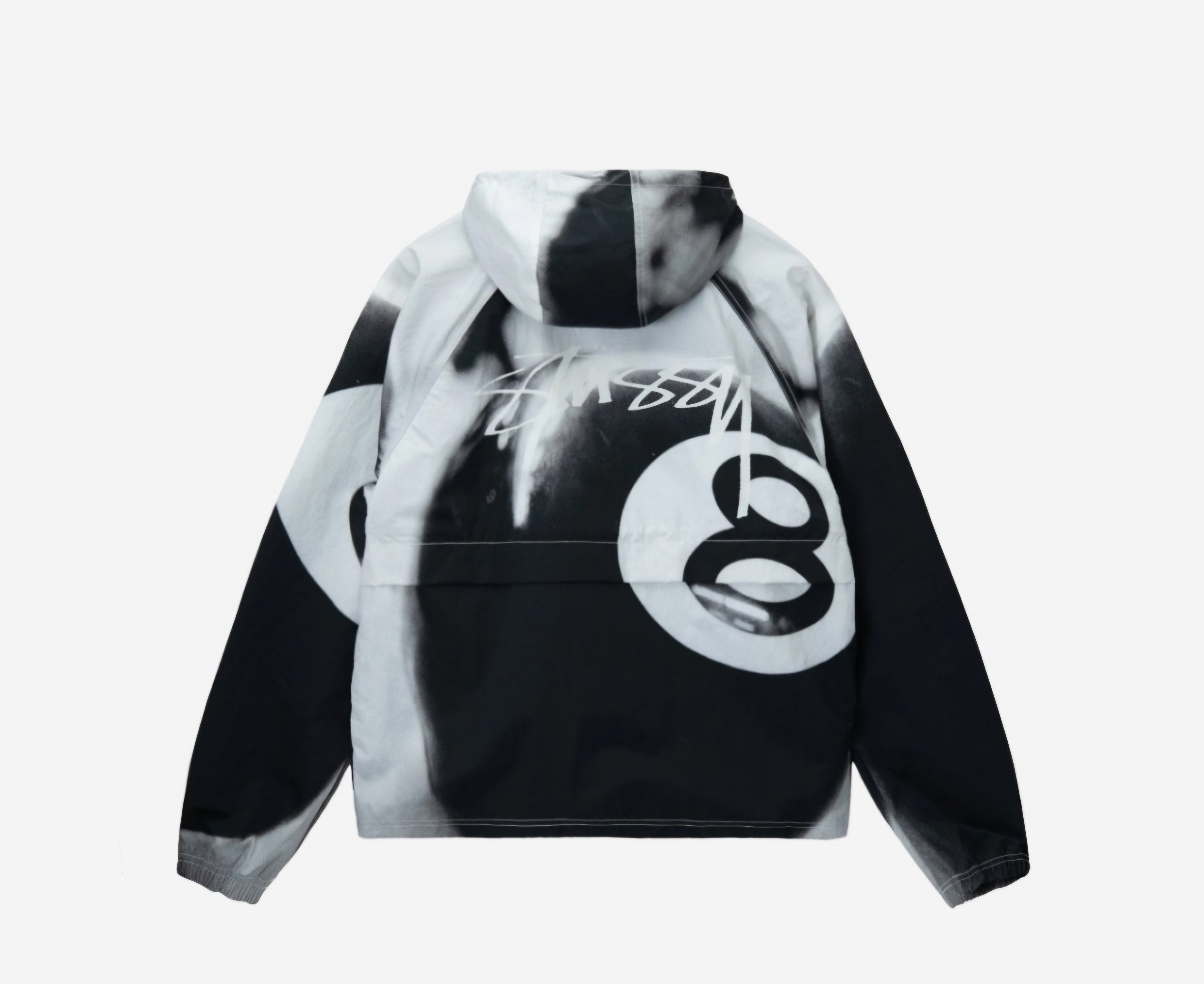 Stussy 8 Ball Beach Shell Jacket Greyscale