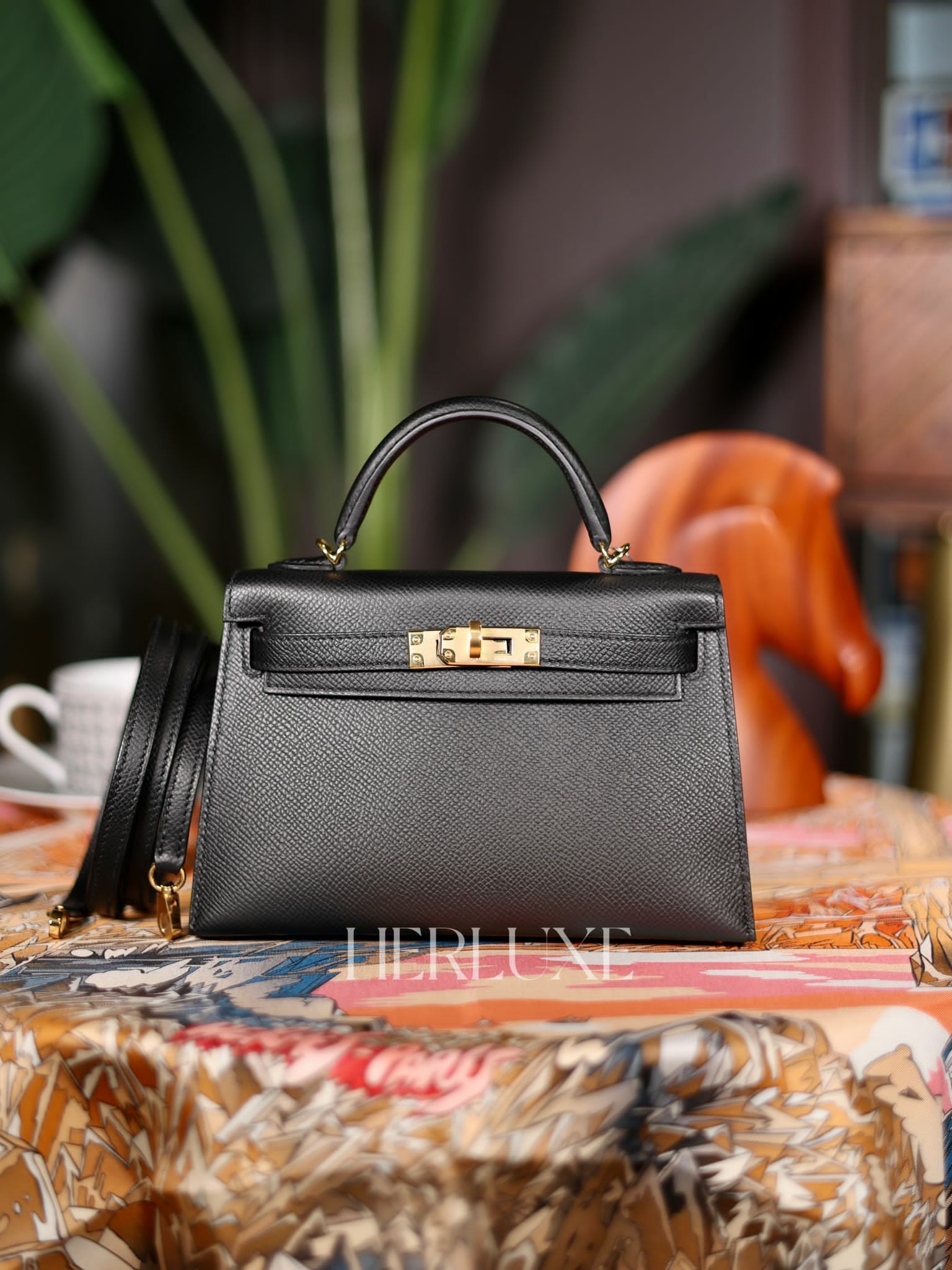 Kelly mini II 89 noir cc epsom B 閒置品