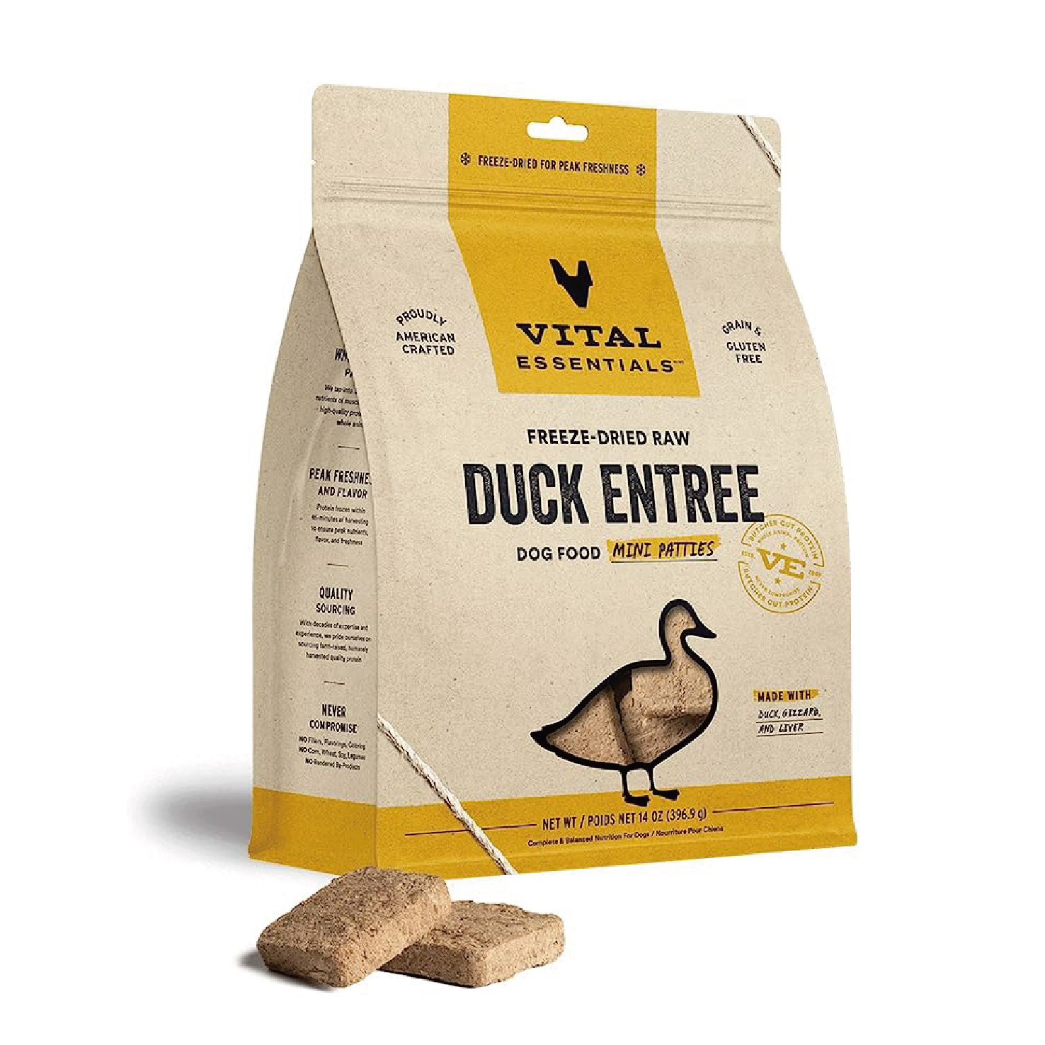 Vital Essentials 凍乾狗糧 - 鴨肉餅 14oz