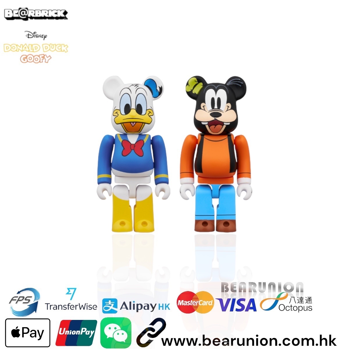 🎏預訂🎏Bearbrick 100% DONALD DUCK & GOOFY 2PCS SET