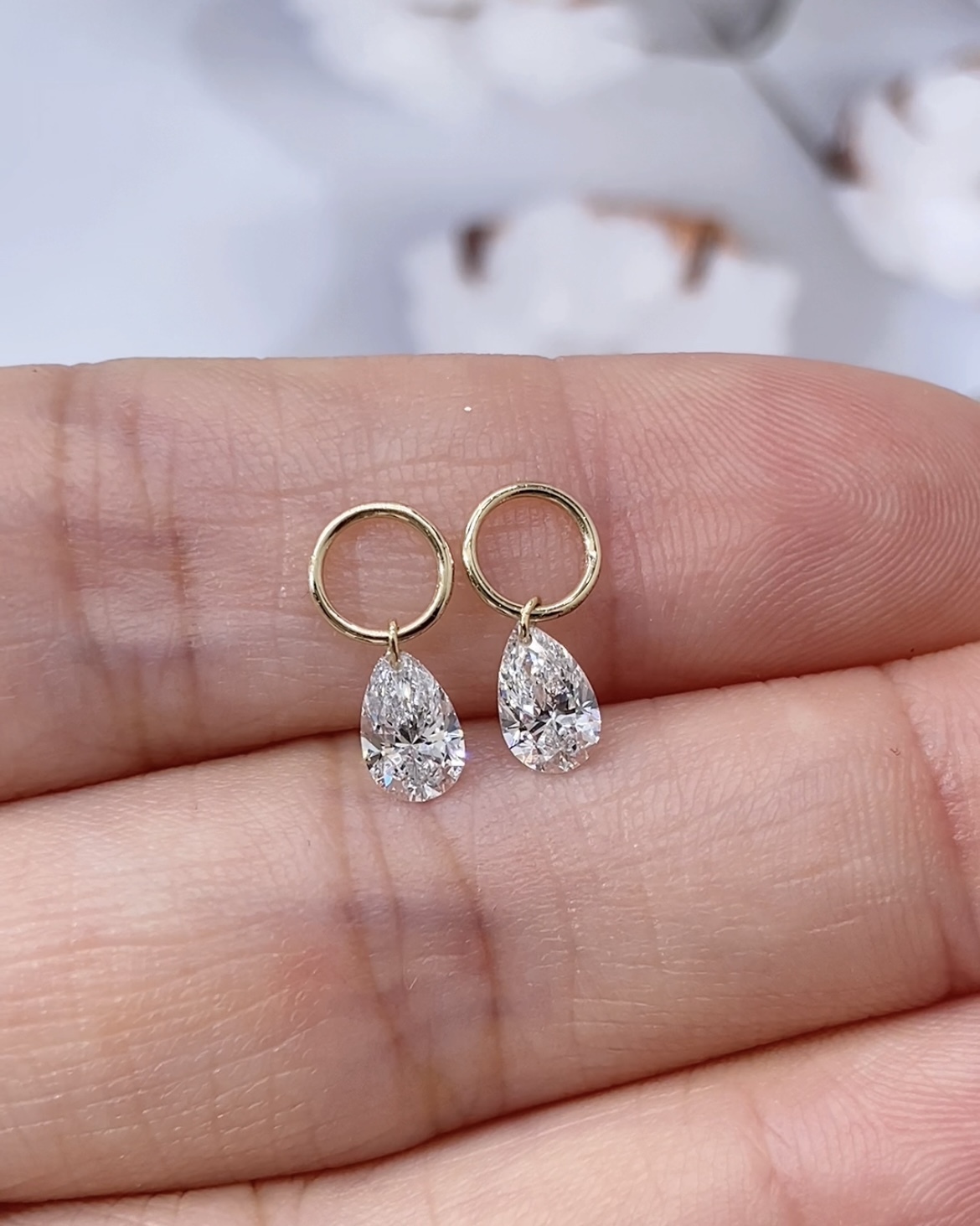 pear shape earring hoop