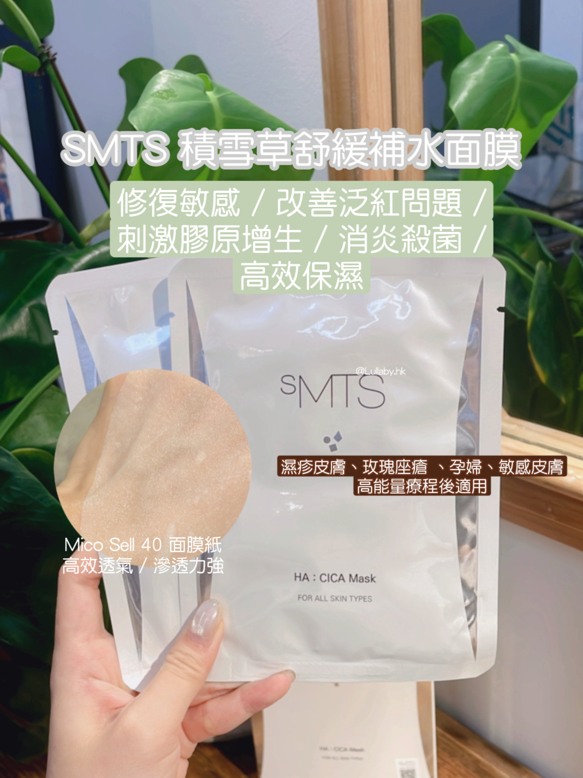 SMTS HA: CICA MASK 積雪草舒敏補水面膜(1盒5片)