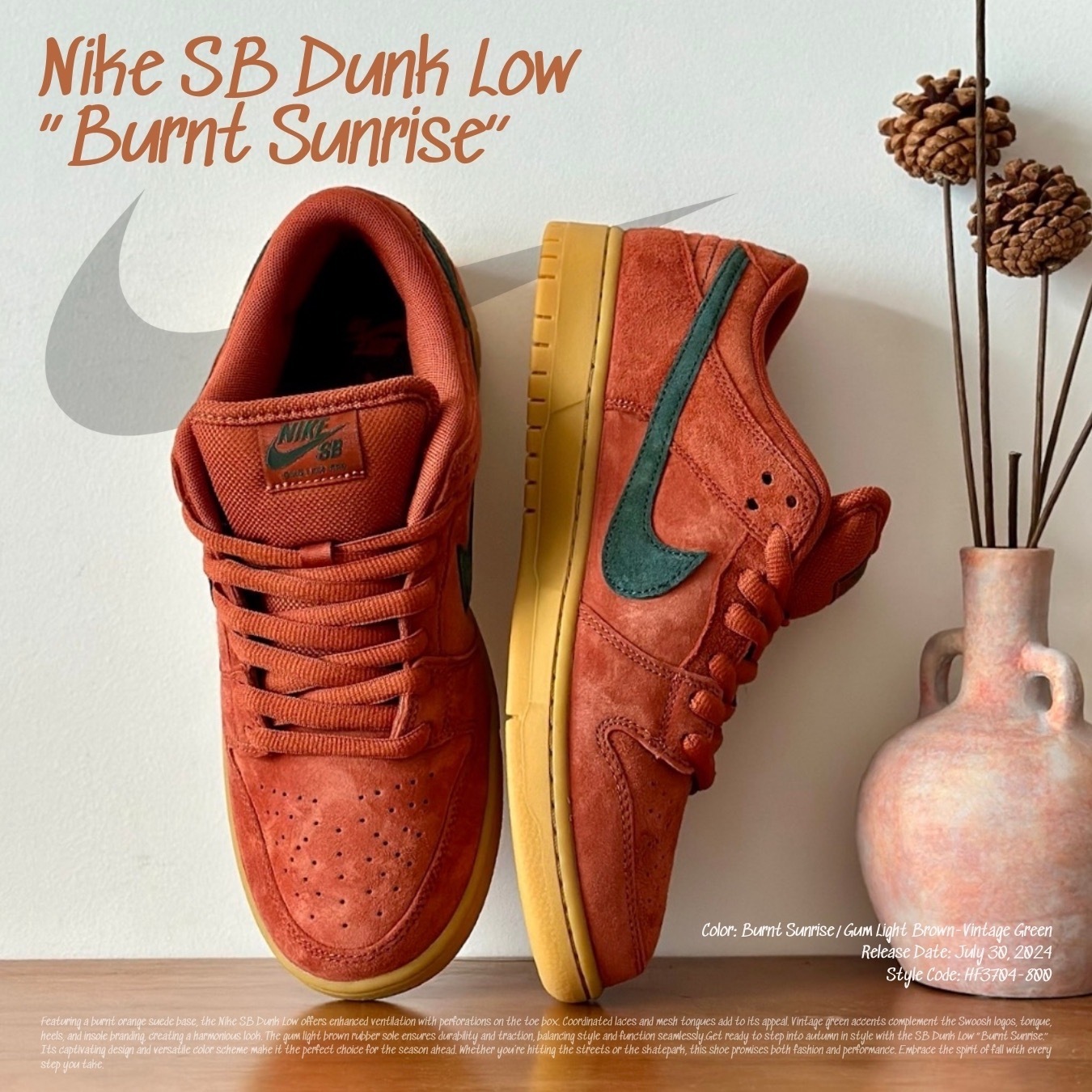 【逢甲FUZZY】Nike SB Dunk Low Burnt Sunrise 燒焦日出 橘紅 紅 HF370