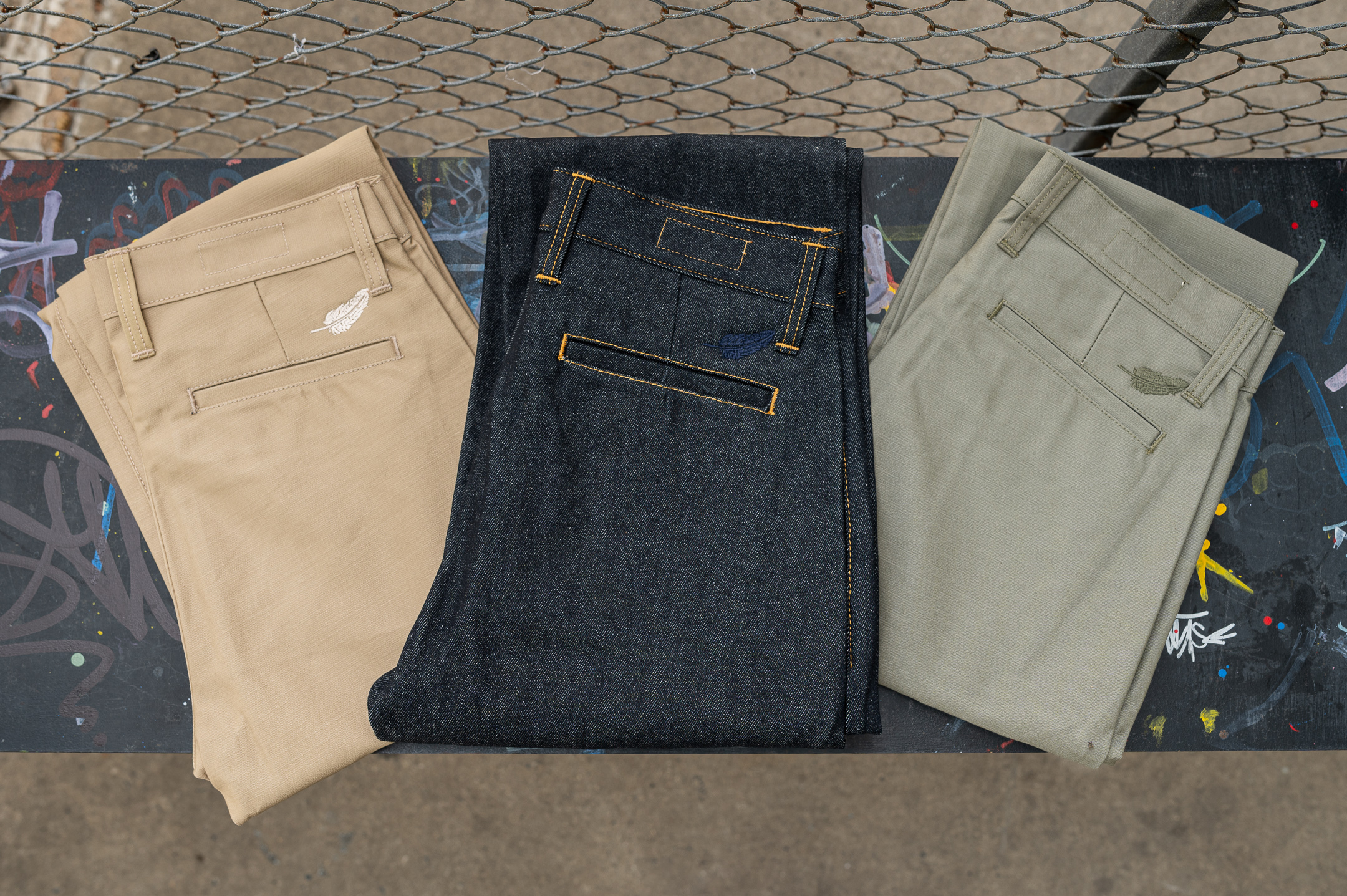 PINION DENIM Chino 14oz ผ้า Condura Japan Denim