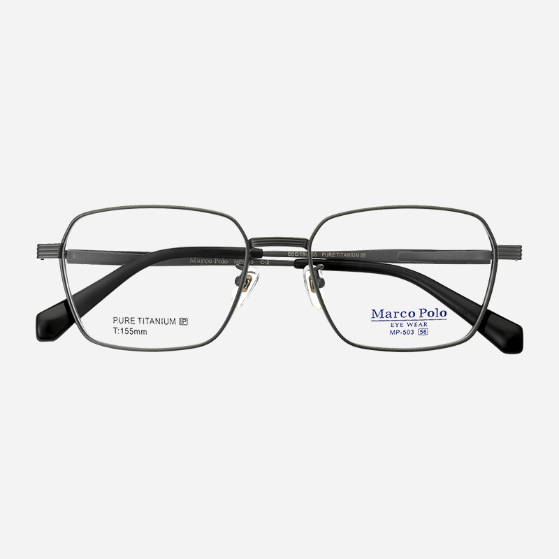 Marco Polo日本經典款大臉商務斯文方框黑色男士眼鏡 MP-503｜幸子眼鏡