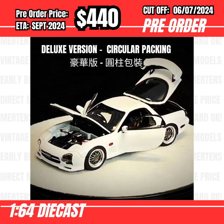 PO-$440 * PGM * 1:64 Mazda RX7 FD3s White Deluxe Ver...