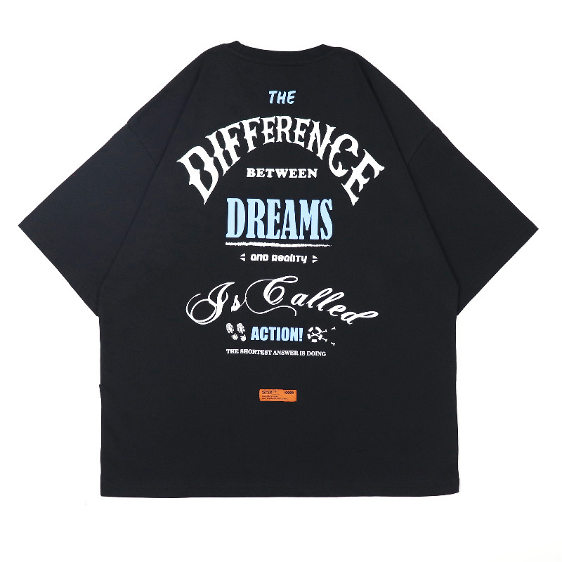 RETOP 美式休閒 築夢空間寬版落肩短T 黑| RETOP原創潮流服飾品牌