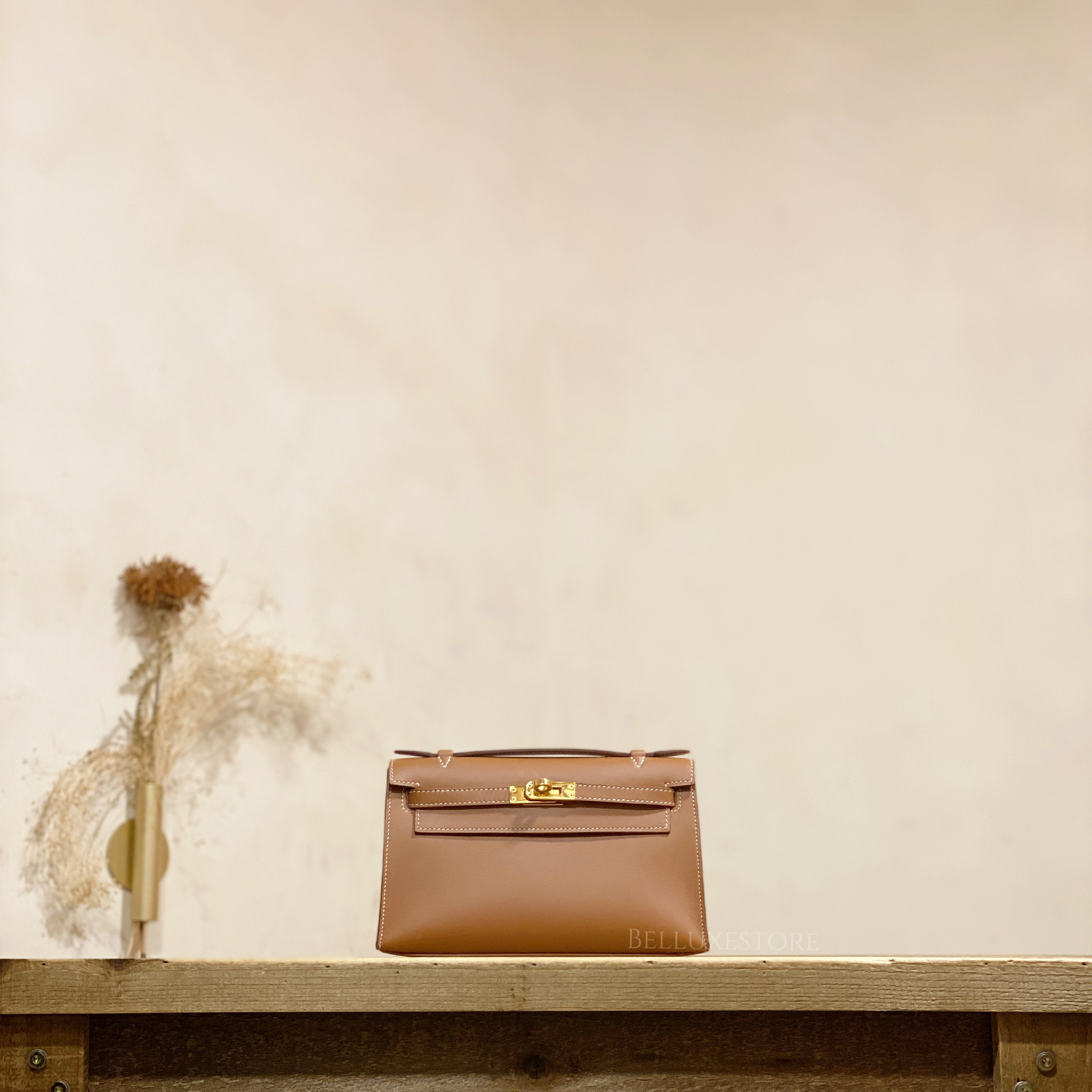 [Pre-owned] Hermes mini kelly 1 swift stamp Y gold/...