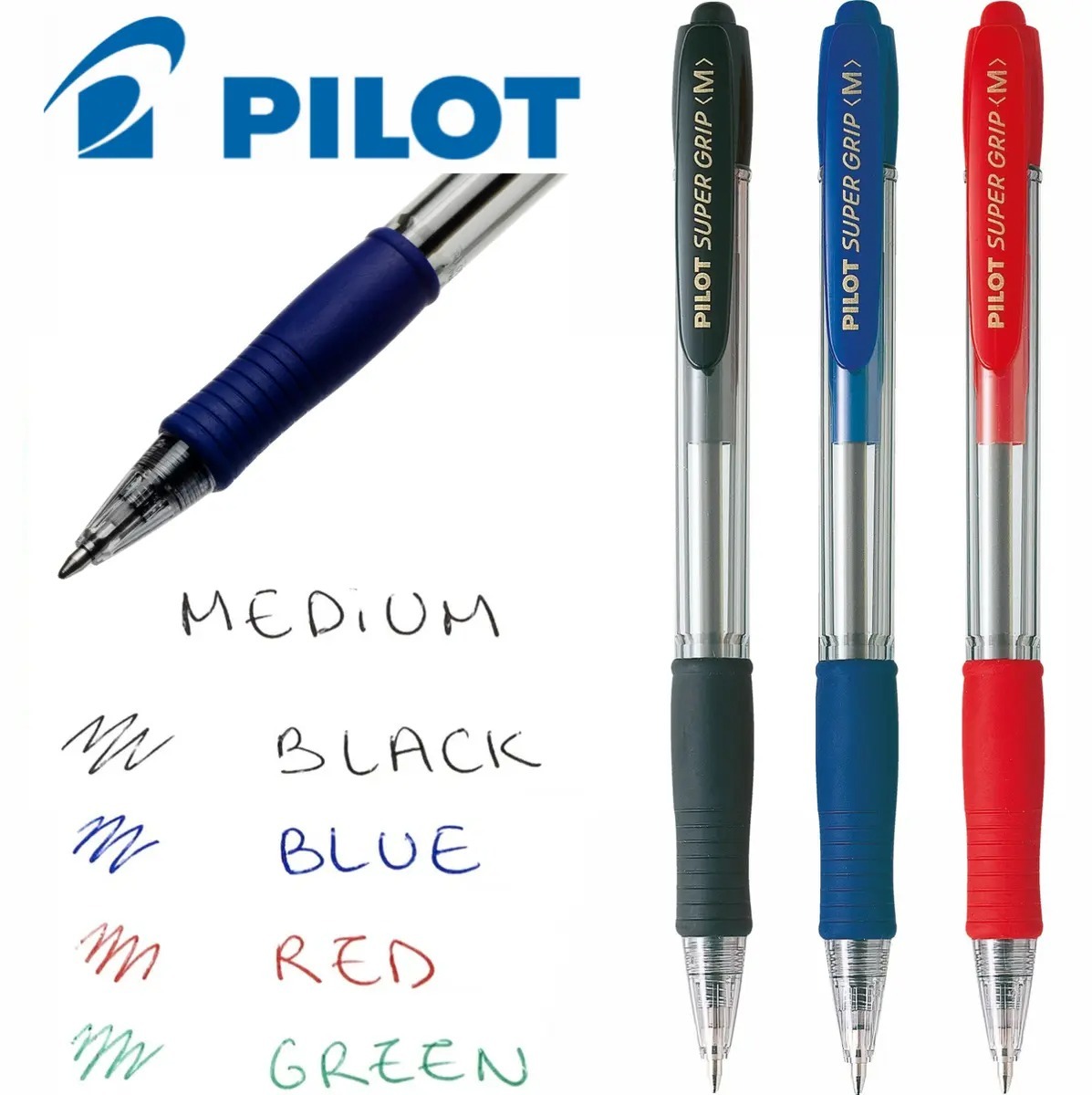 Pilot 百樂牌 Super Grip 橡膠柄按制原子筆 BP-GP-10R-M 1.0mm