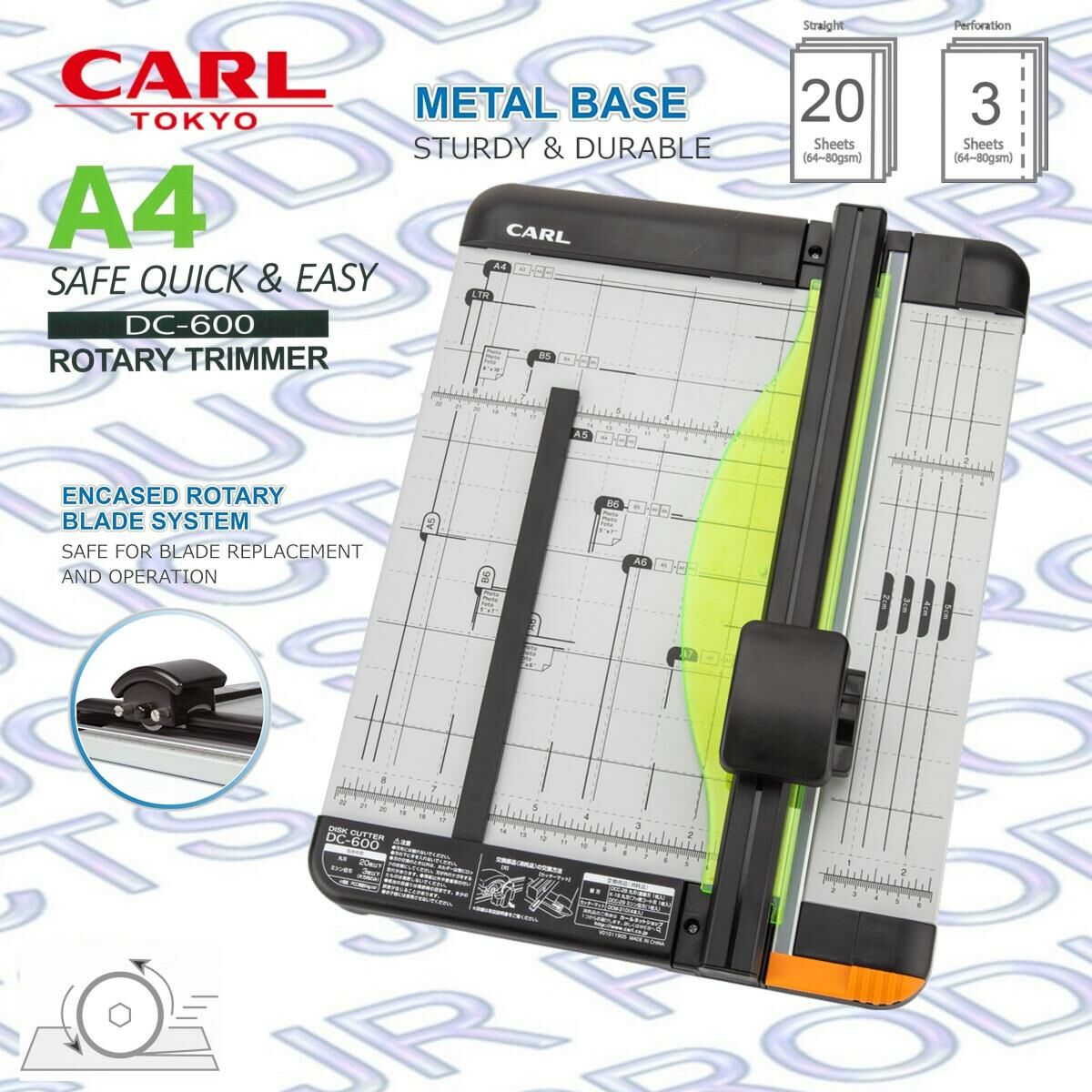 CARL - 日本 CARL A4 中型滾輪式鎅紙#DC-600機切割切紙機《香港行貨》