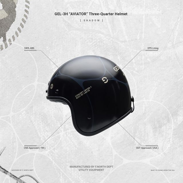 GOOPi -GEL-3H “AVIATOR” Three-Quarter Helmet