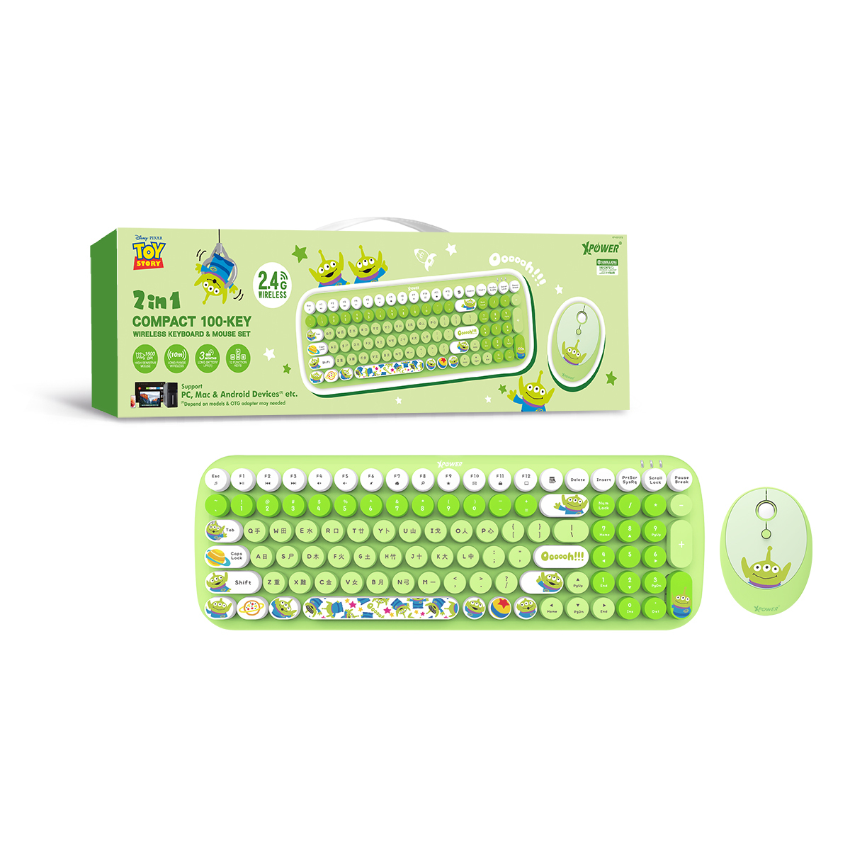 XPower x 三眼仔系列 KB7 2in1 無線鍵盤滑鼠套裝