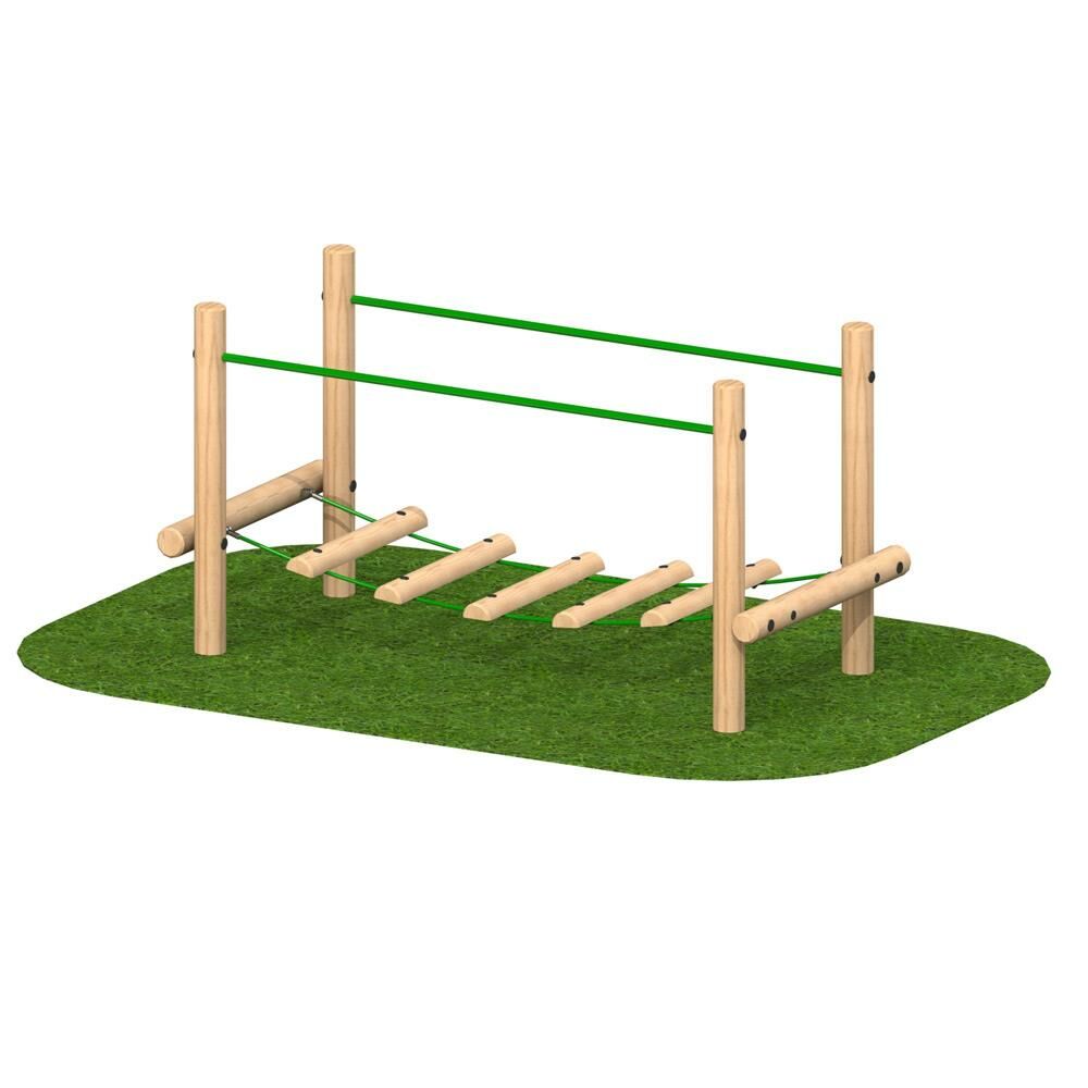 Wooden Balance Beam with Support Ropes