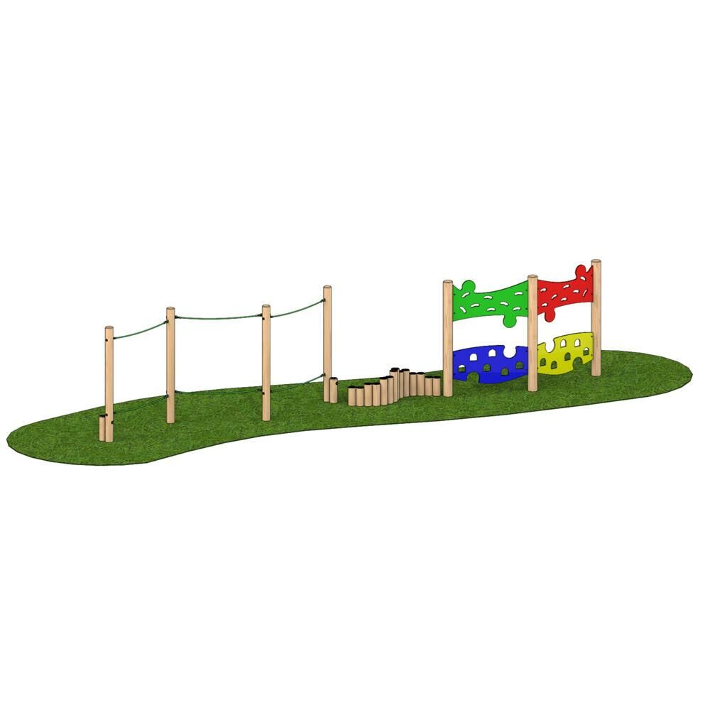 Wooden Balance Beam with Support Ropes