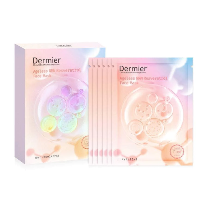 Dermier NMN Ageless Face Mask 白藜蘆醇面膜 1盒6片