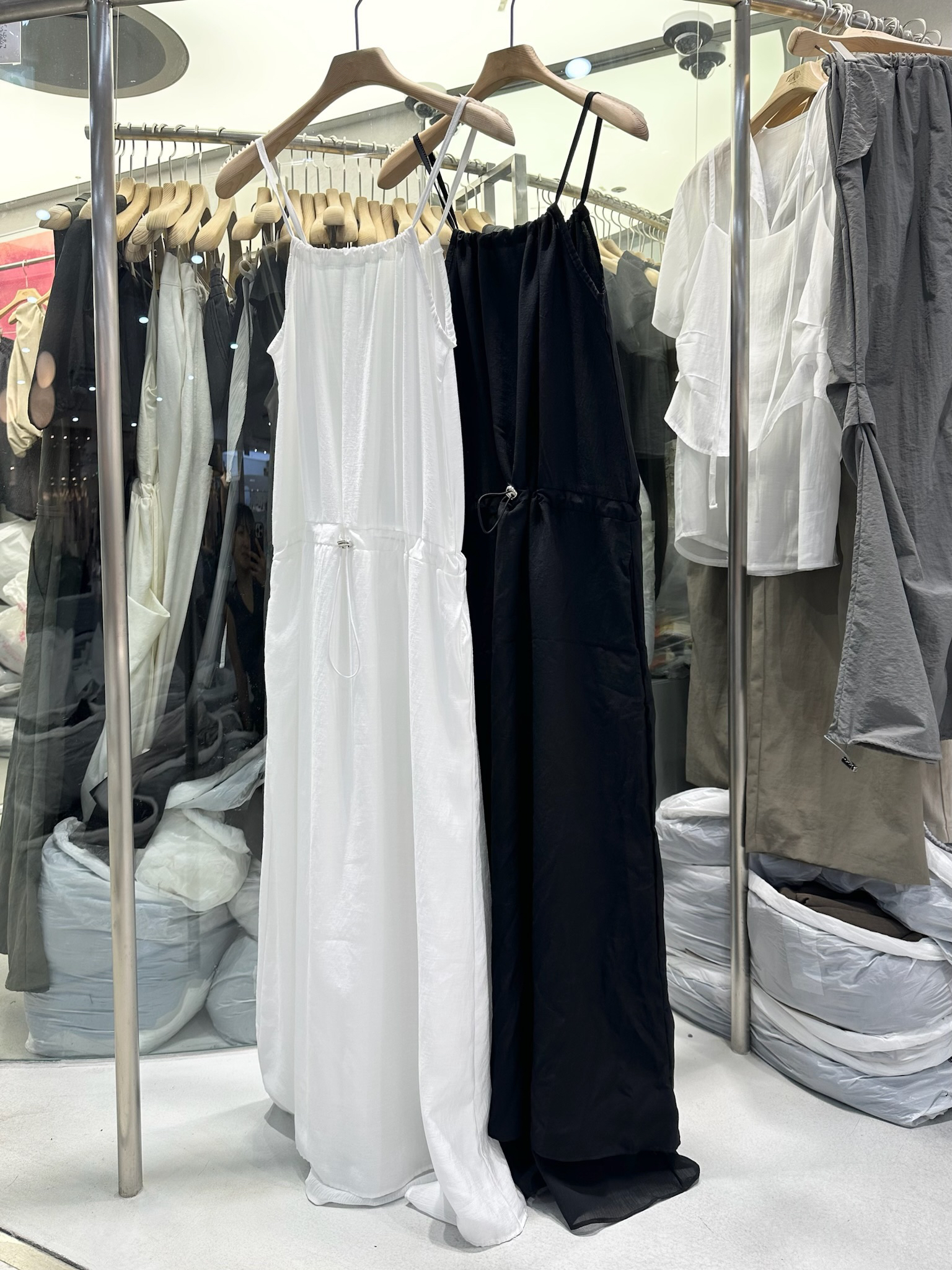 KR STYLISH TIED DOUBLE LAYERED OPS- WHITE