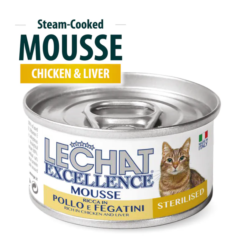 Lechat Excellence 主食貓罐 - 鮮雞肉雞肝慕絲 85g